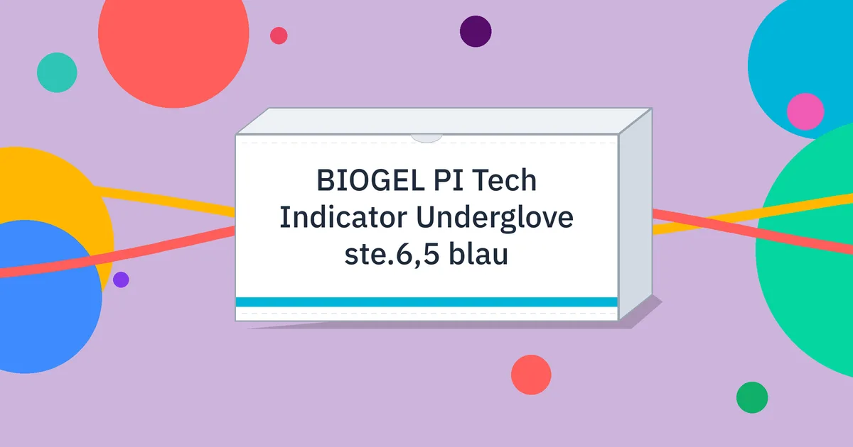 Symbolbild: Packung mit der Aufschrift BIOGEL PI Tech Indicator Underglove ste.6,5 blau (PZN 20866718) – Verfügbarkeit und Bezug in Apotheken in Frankfurt am Main