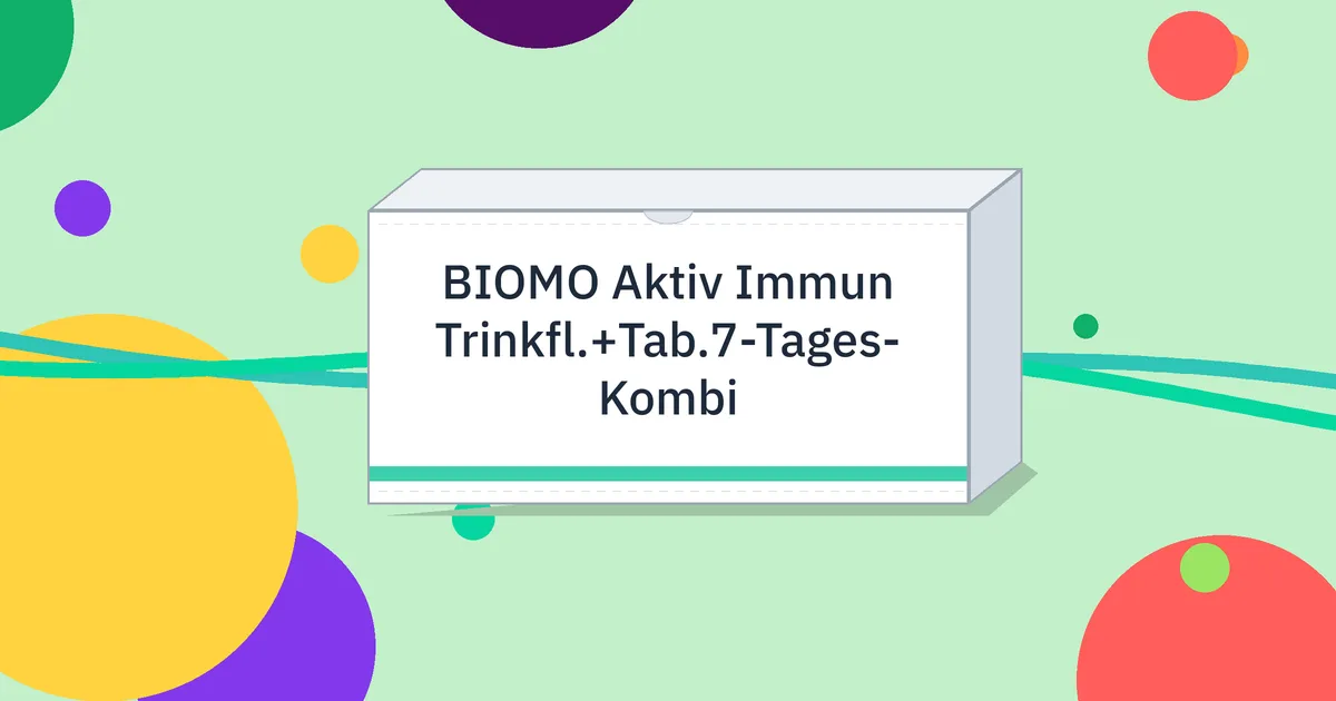 Symbolbild: Packung mit der Aufschrift BIOMO Aktiv Immun Trinkfl.+Tab.7-Tages-Kombi (PZN 10186922) – Verfügbarkeit und Bezug in Apotheken in Frankfurt am Main