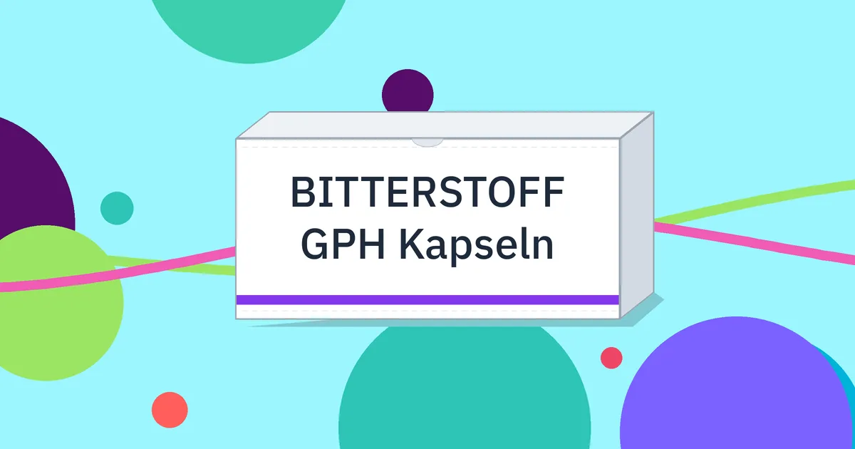 Symbolbild: Packung mit der Aufschrift BITTERSTOFF GPH Kapseln (PZN 05530369) – Verfügbarkeit und Bezug in Apotheken in Frankfurt am Main