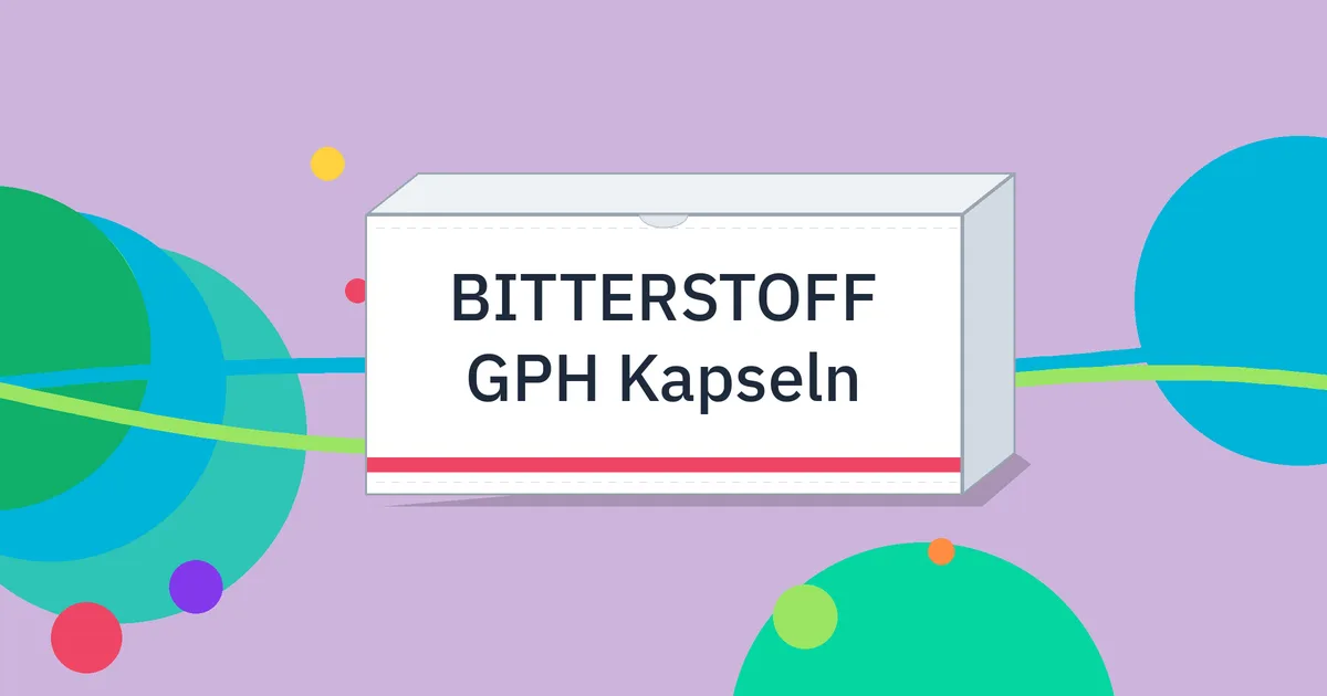 Symbolbild: Packung mit der Aufschrift BITTERSTOFF GPH Kapseln (PZN 05530375) – Verfügbarkeit und Bezug in Apotheken in Frankfurt am Main