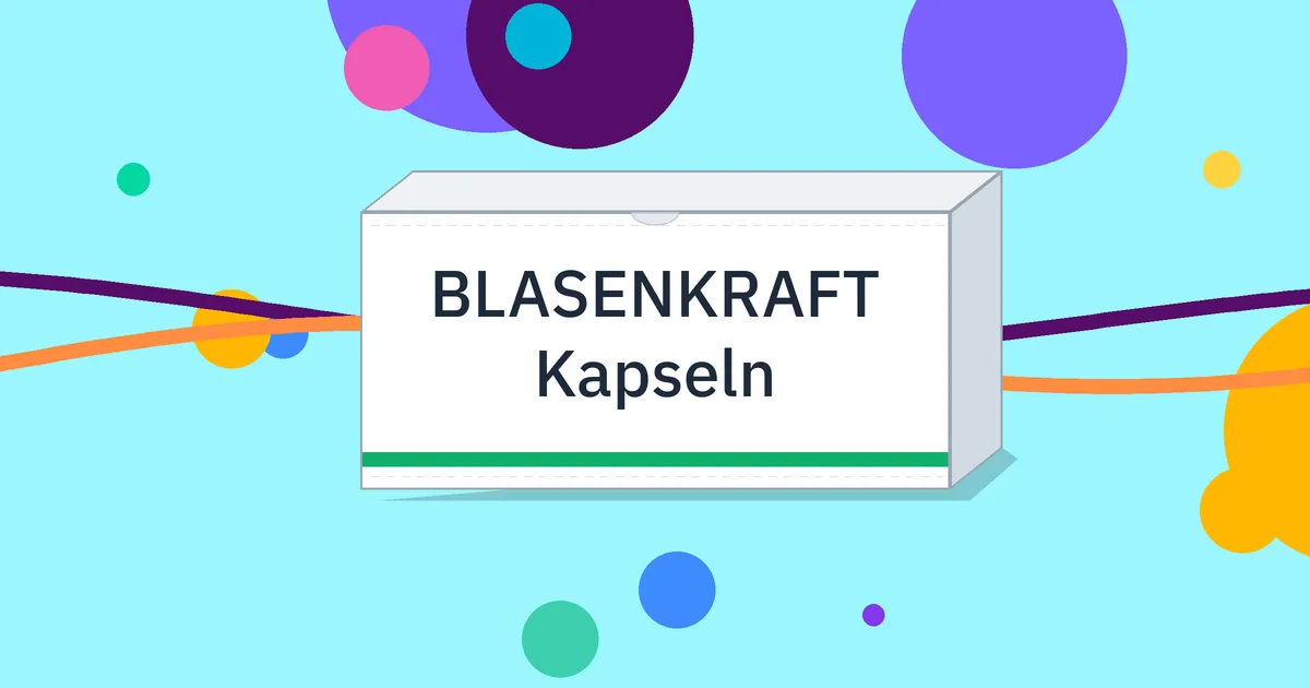 Symbolbild: Packung mit der Aufschrift BLASENKRAFT Kapseln (PZN 17933405) – Verfügbarkeit und Bezug in Apotheken in Frankfurt am Main