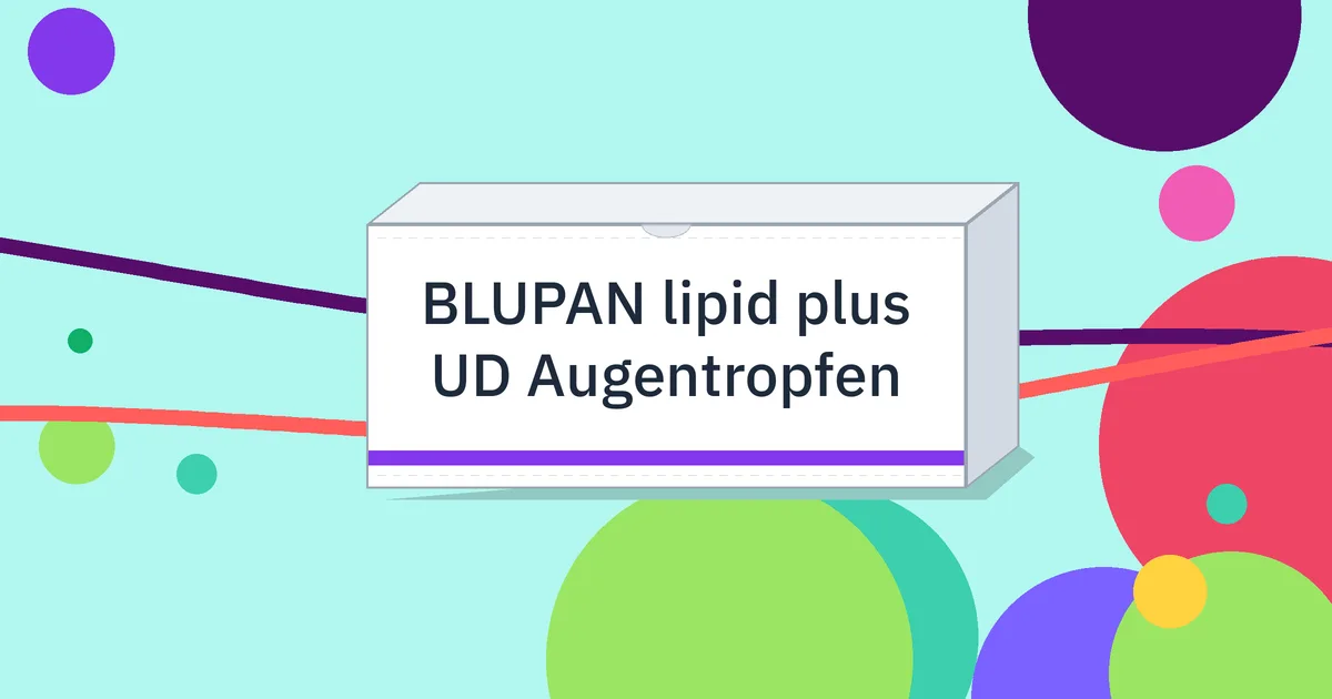 Symbolbild: Packung mit der Aufschrift BLUPAN lipid plus UD Augentropfen (PZN 18097796) – Verfügbarkeit und Bezug in Apotheken in Frankfurt am Main