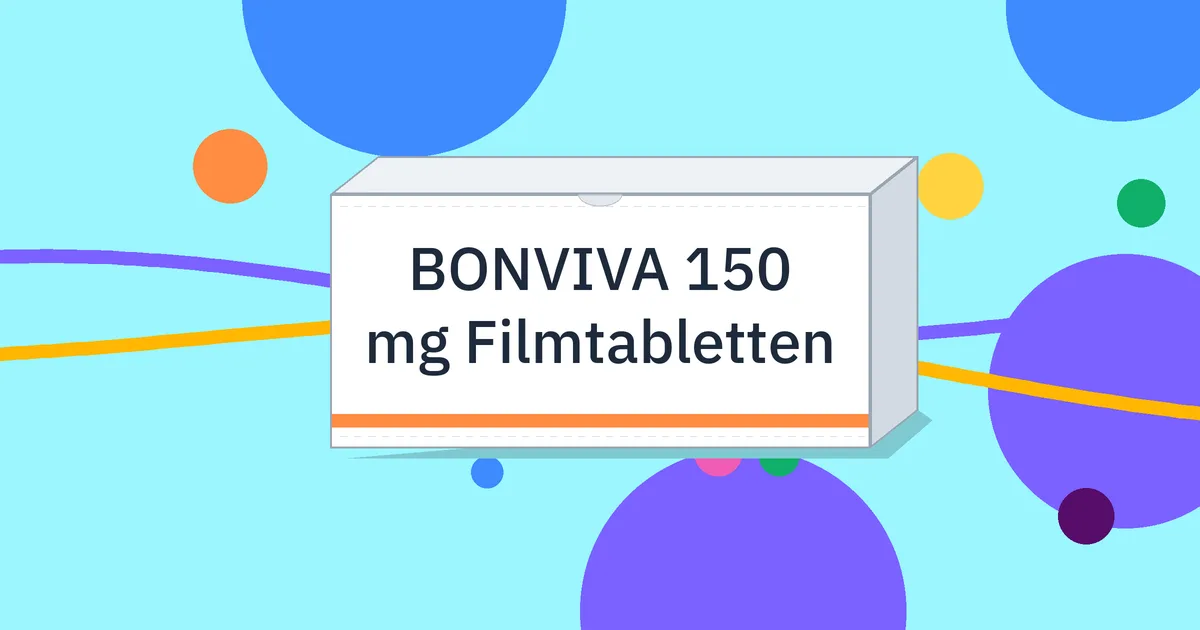 Symbolbild: Packung mit der Aufschrift BONVIVA 150 mg Filmtabletten (PZN 02159124) – Verfügbarkeit und Bezug in Apotheken in Frankfurt am Main