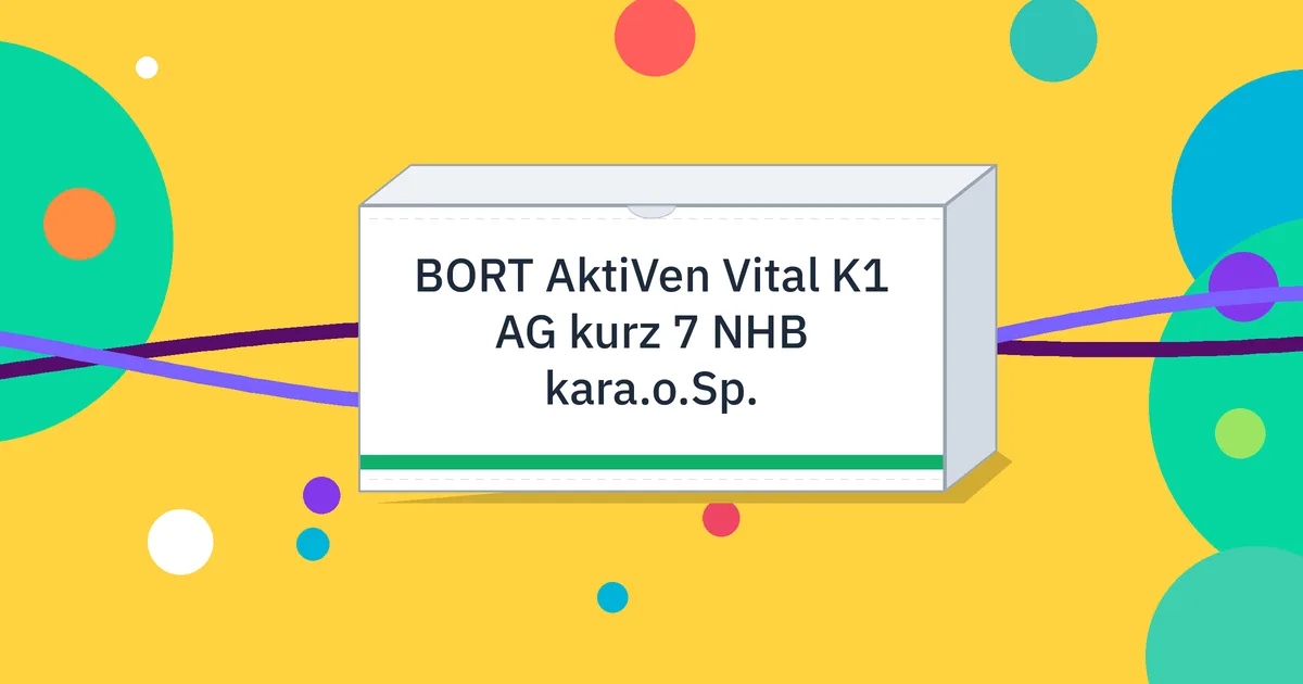 Symbolbild: Packung mit der Aufschrift BORT AktiVen Vital K1 AG kurz 7 NHB kara.o.Sp. (PZN 13734962) – Verfügbarkeit und Bezug in Apotheken in Frankfurt am Main