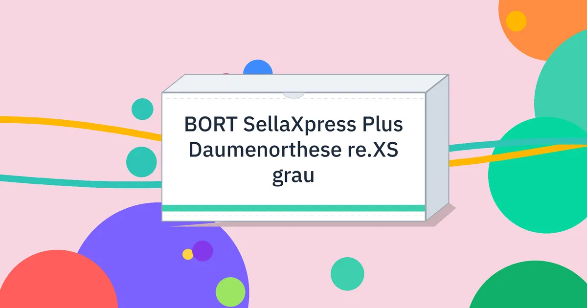 Symbolbild: Packung mit der Aufschrift BORT SellaXpress Plus Daumenorthese re.XS grau (PZN 16318572) – Verfügbarkeit und Bezug in Apotheken in Frankfurt am Main