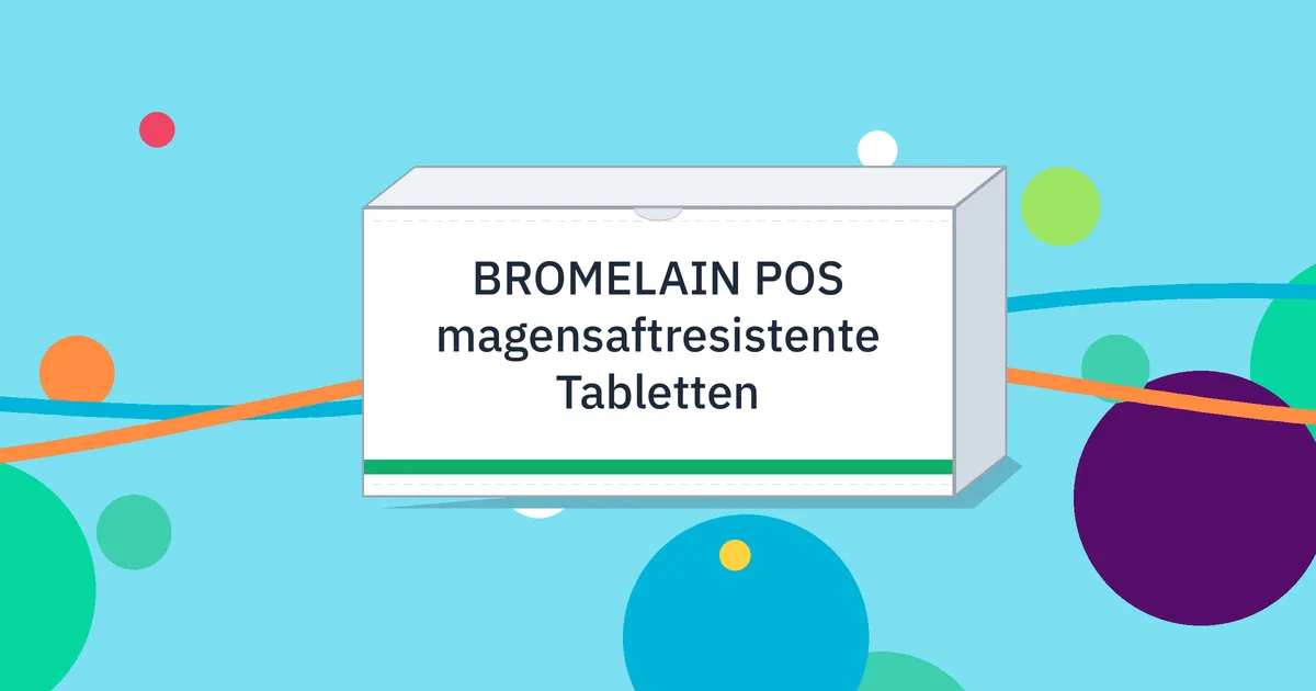 Symbolbild: Packung mit der Aufschrift BROMELAIN POS magensaftresistente Tabletten (PZN 02259995) – Verfügbarkeit und Bezug in Apotheken in Frankfurt am Main