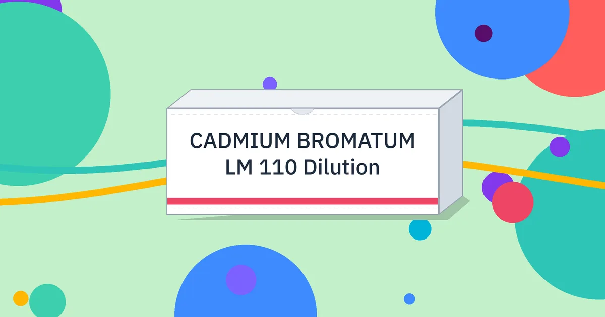 Symbolbild: Packung mit der Aufschrift CADMIUM BROMATUM LM 110 Dilution (PZN 12798144) – Verfügbarkeit und Bezug in Apotheken in Frankfurt am Main