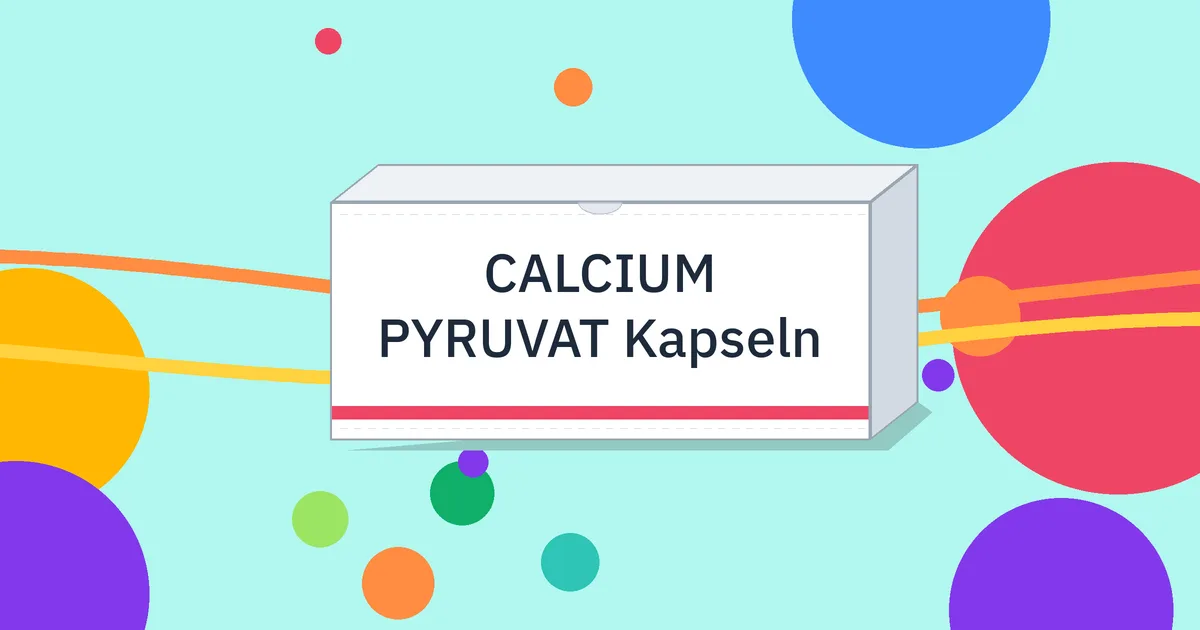 Symbolbild: Packung mit der Aufschrift CALCIUM PYRUVAT Kapseln (PZN 00669772) – Verfügbarkeit und Bezug in Apotheken in Frankfurt am Main