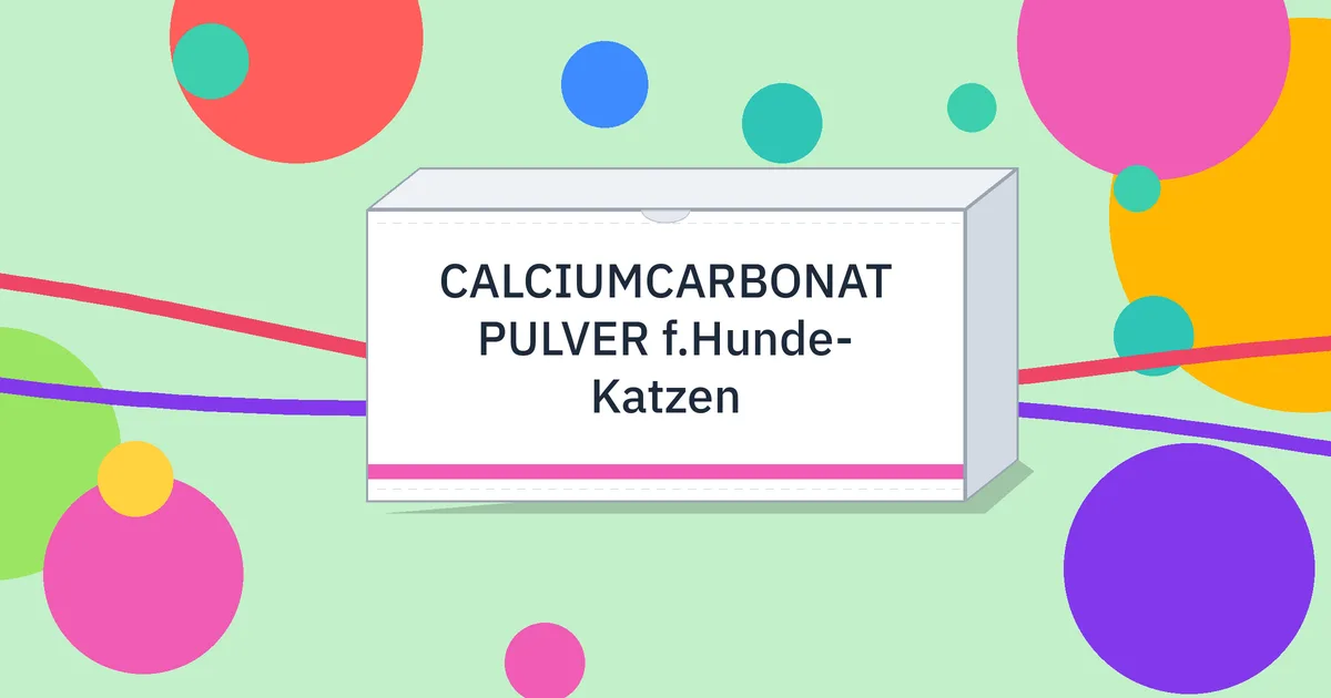 Symbolbild: Packung mit der Aufschrift CALCIUMCARBONAT PULVER f.Hunde-Katzen (PZN 16829290) – Verfügbarkeit und Bezug in Apotheken in Frankfurt am Main