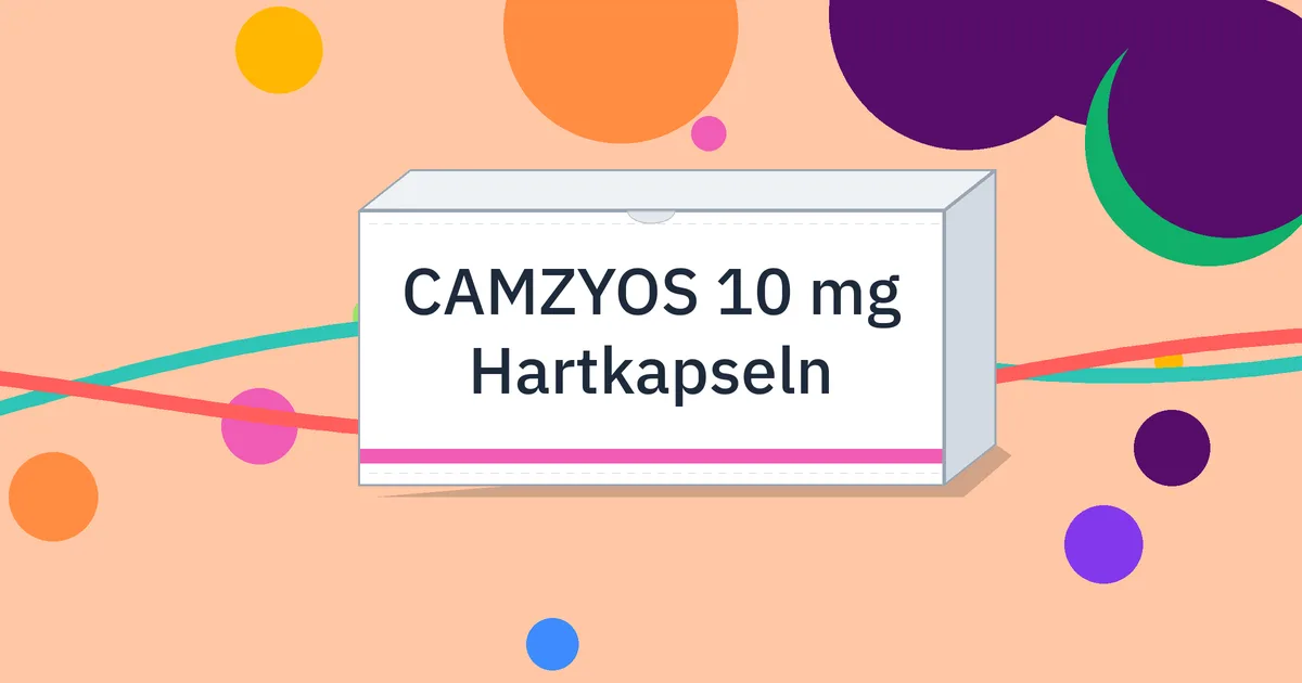 Symbolbild: Packung mit der Aufschrift CAMZYOS 10 mg Hartkapseln (PZN 18030384) – Verfügbarkeit und Bezug in Apotheken in Frankfurt am Main