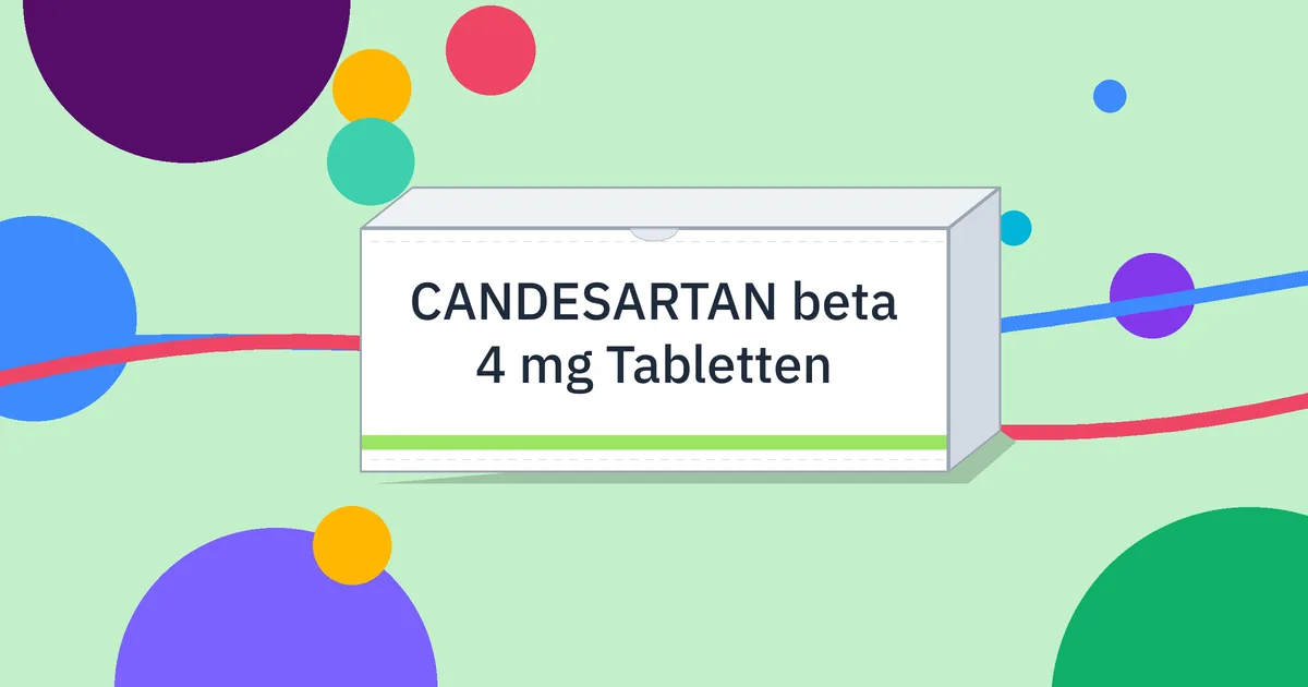 Symbolbild: Packung mit der Aufschrift CANDESARTAN beta 4 mg Tabletten (PZN 19211277) – Verfügbarkeit und Bezug in Apotheken in Frankfurt am Main