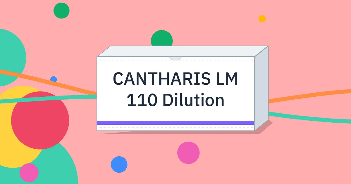 Symbolbild: Packung mit der Aufschrift CANTHARIS LM 110 Dilution (PZN 12808486) – Verfügbarkeit und Bezug in Apotheken in Frankfurt am Main