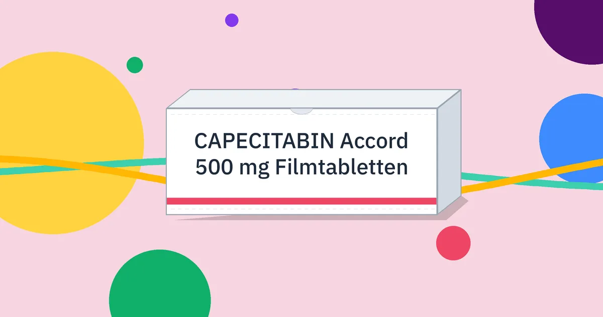 Symbolbild: Packung mit der Aufschrift CAPECITABIN Accord 500 mg Filmtabletten (PZN 19621578) – Verfügbarkeit und Bezug in Apotheken in Frankfurt am Main
