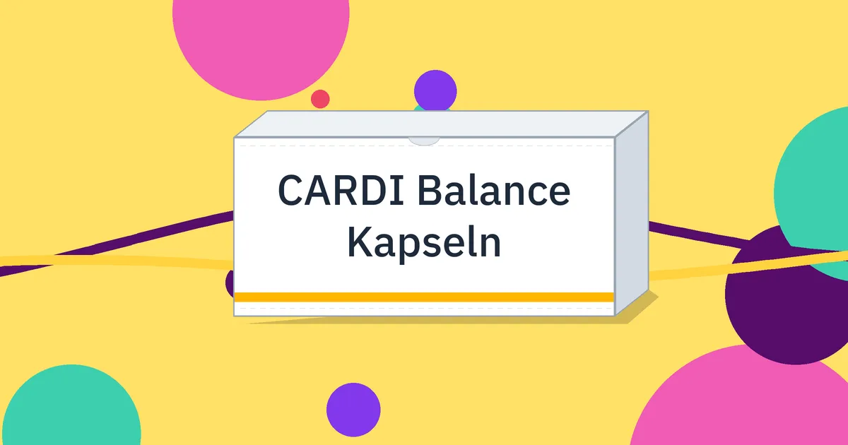 Symbolbild: Packung mit der Aufschrift CARDI Balance Kapseln (PZN 14278294) – Verfügbarkeit und Bezug in Apotheken in Frankfurt am Main