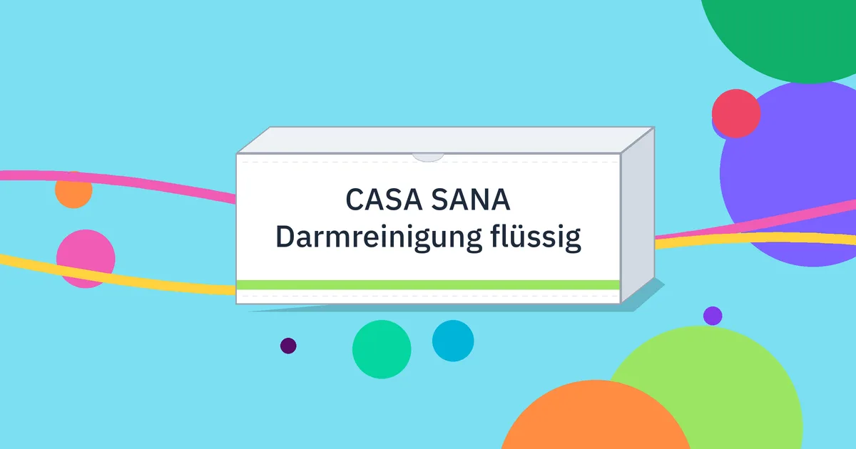 Symbolbild: Packung mit der Aufschrift CASA SANA Darmreinigung flüssig (PZN 09315320) – Verfügbarkeit und Bezug in Apotheken in Frankfurt am Main