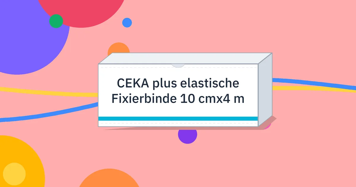Symbolbild: Packung mit der Aufschrift CEKA plus elastische Fixierbinde 10 cmx4 m (PZN 20378545) – Verfügbarkeit und Bezug in Apotheken in Frankfurt am Main