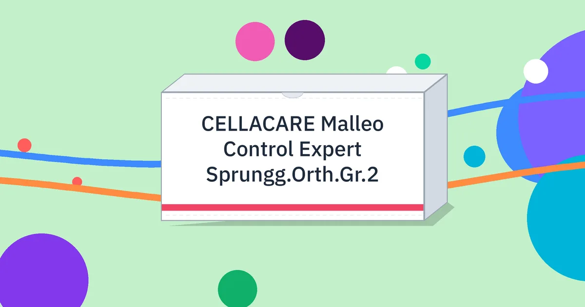 Symbolbild: Packung mit der Aufschrift CELLACARE Malleo Control Expert Sprungg.Orth.Gr.2 (PZN 17522777) – Verfügbarkeit und Bezug in Apotheken in Frankfurt am Main