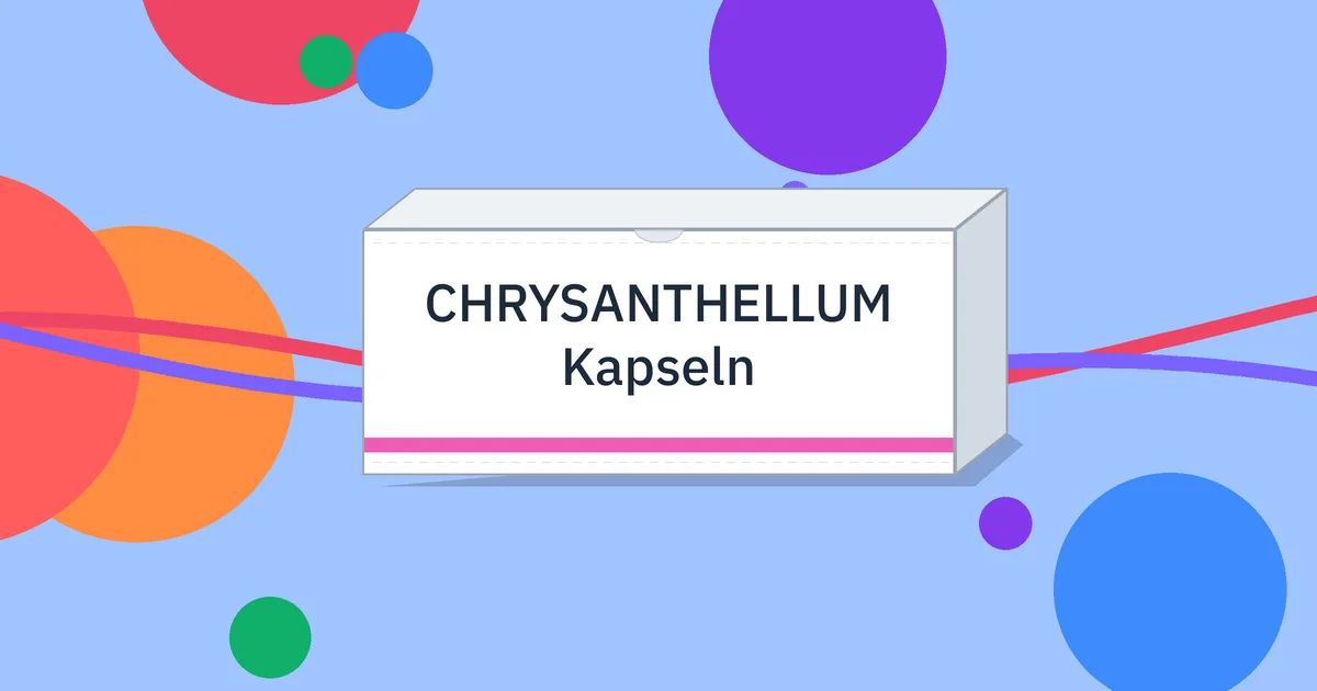 Symbolbild: Packung mit der Aufschrift CHRYSANTHELLUM Kapseln (PZN 10305634) – Verfügbarkeit und Bezug in Apotheken in Frankfurt am Main