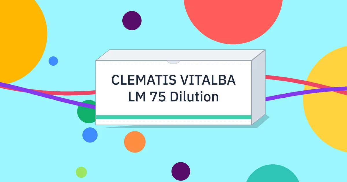 Symbolbild: Packung mit der Aufschrift CLEMATIS VITALBA LM 75 Dilution (PZN 13447613) – Verfügbarkeit und Bezug in Apotheken in Frankfurt am Main
