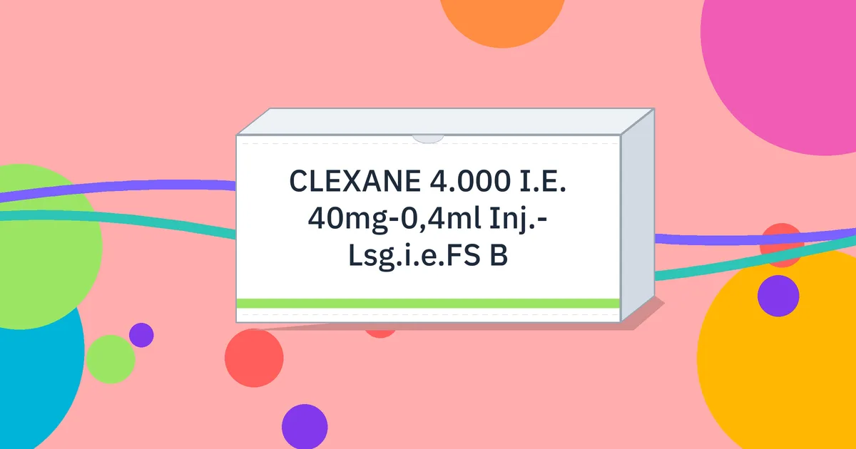 Symbolbild: Packung mit der Aufschrift CLEXANE 4.000 I.E. 40mg-0,4ml Inj.-Lsg.i.e.FS B (PZN 00256900) – Verfügbarkeit und Bezug in Apotheken in Frankfurt am Main
