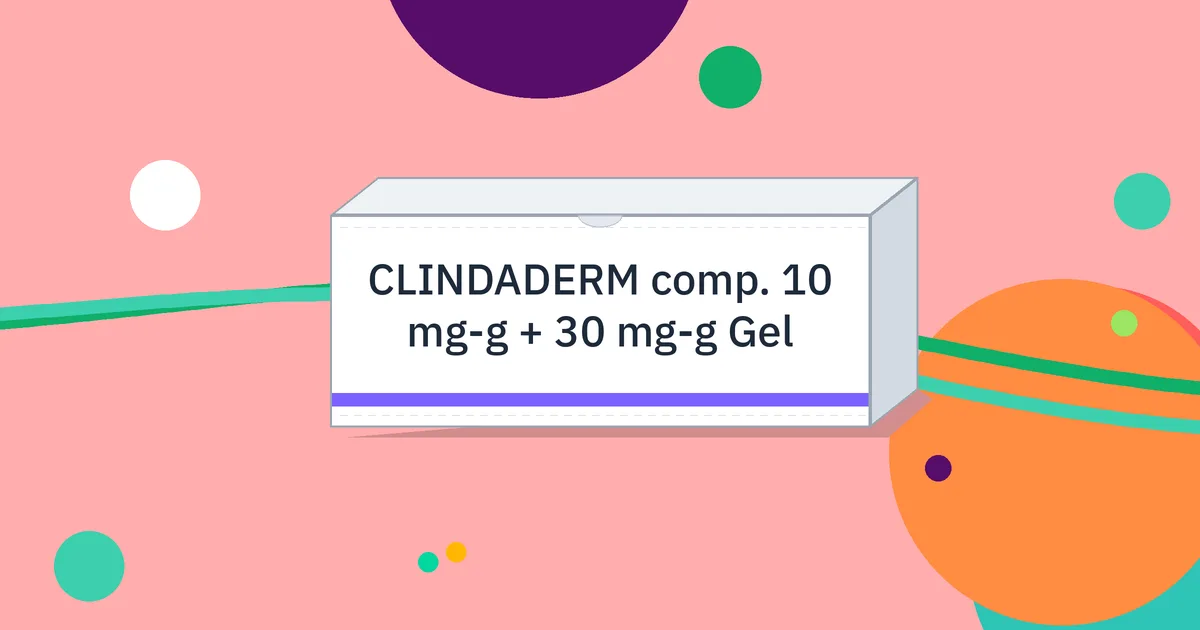 Symbolbild: Packung mit der Aufschrift CLINDADERM comp. 10 mg-g + 30 mg-g Gel (PZN 17446183) – Verfügbarkeit und Bezug in Apotheken in Frankfurt am Main