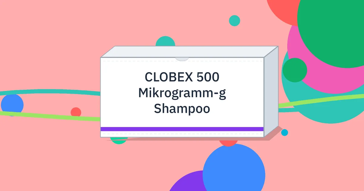 Symbolbild: Packung mit der Aufschrift CLOBEX 500 Mikrogramm-g Shampoo (PZN 07549864) – Verfügbarkeit und Bezug in Apotheken in Frankfurt am Main