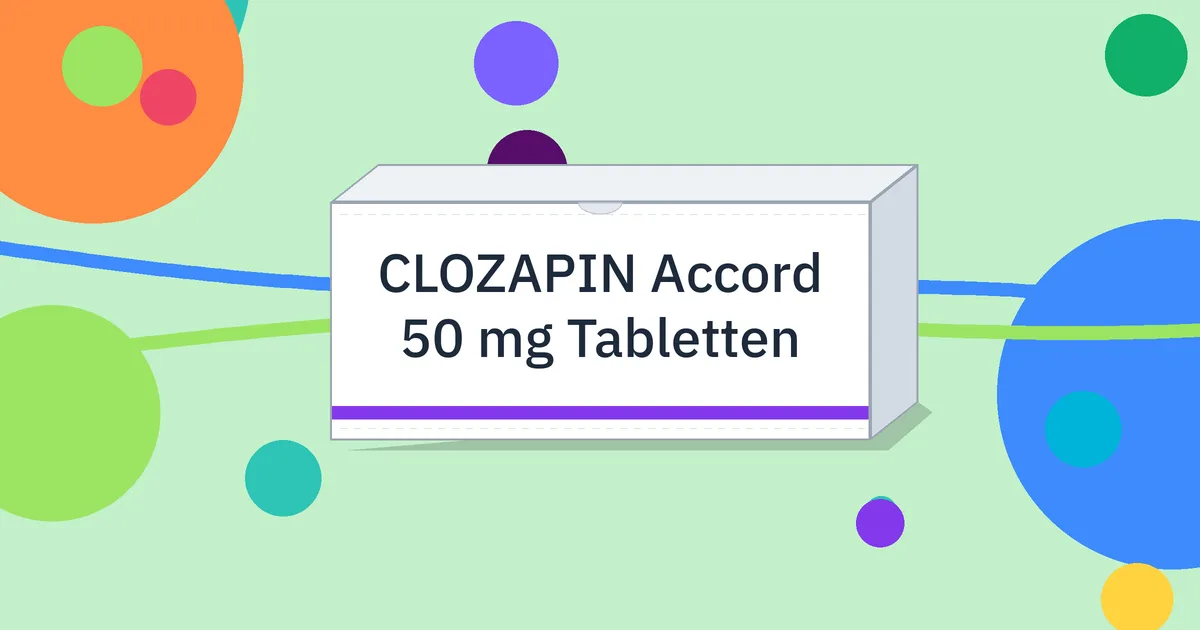 Symbolbild: Packung mit der Aufschrift CLOZAPIN Accord 50 mg Tabletten (PZN 19103205) – Verfügbarkeit und Bezug in Apotheken in Frankfurt am Main