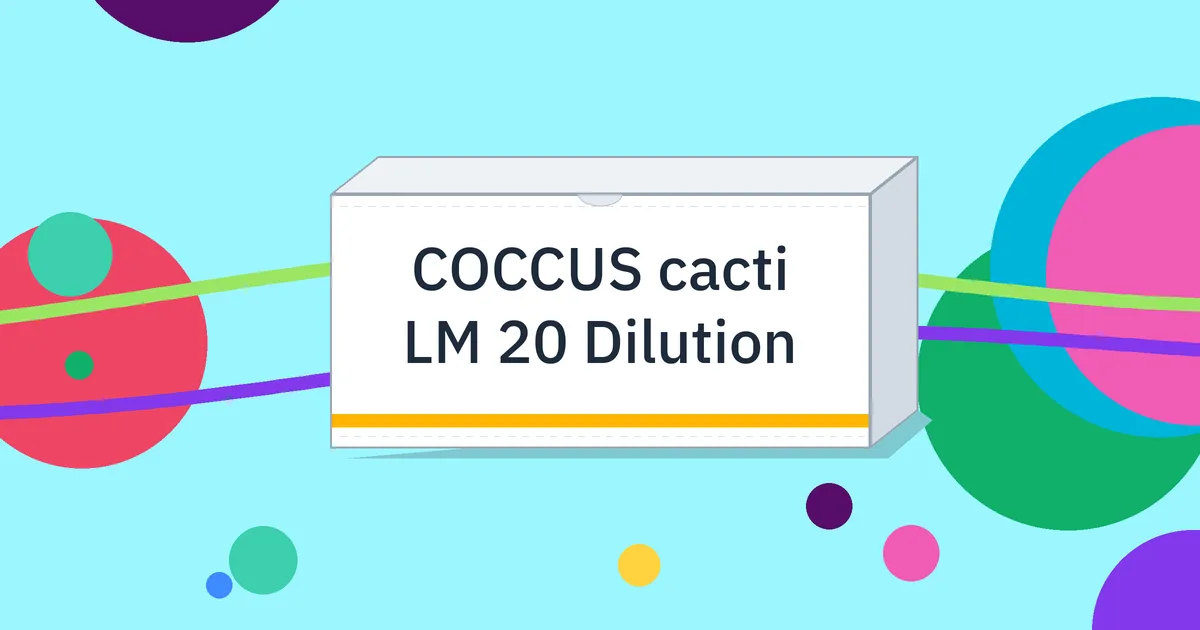 Symbolbild: Packung mit der Aufschrift COCCUS cacti LM 20 Dilution (PZN 12829146) – Verfügbarkeit und Bezug in Apotheken in Frankfurt am Main