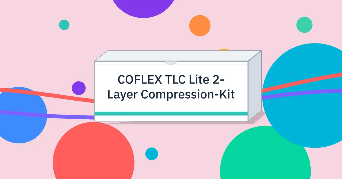 Symbolbild: Packung mit der Aufschrift COFLEX TLC Lite 2-Layer Compression-Kit (PZN 17544454) – Verfügbarkeit und Bezug in Apotheken in Frankfurt am Main