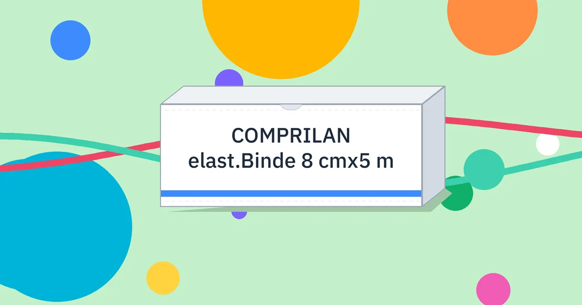 Symbolbild: Packung mit der Aufschrift COMPRILAN elast.Binde 8 cmx5 m (PZN 19472641) – Verfügbarkeit und Bezug in Apotheken in Frankfurt am Main