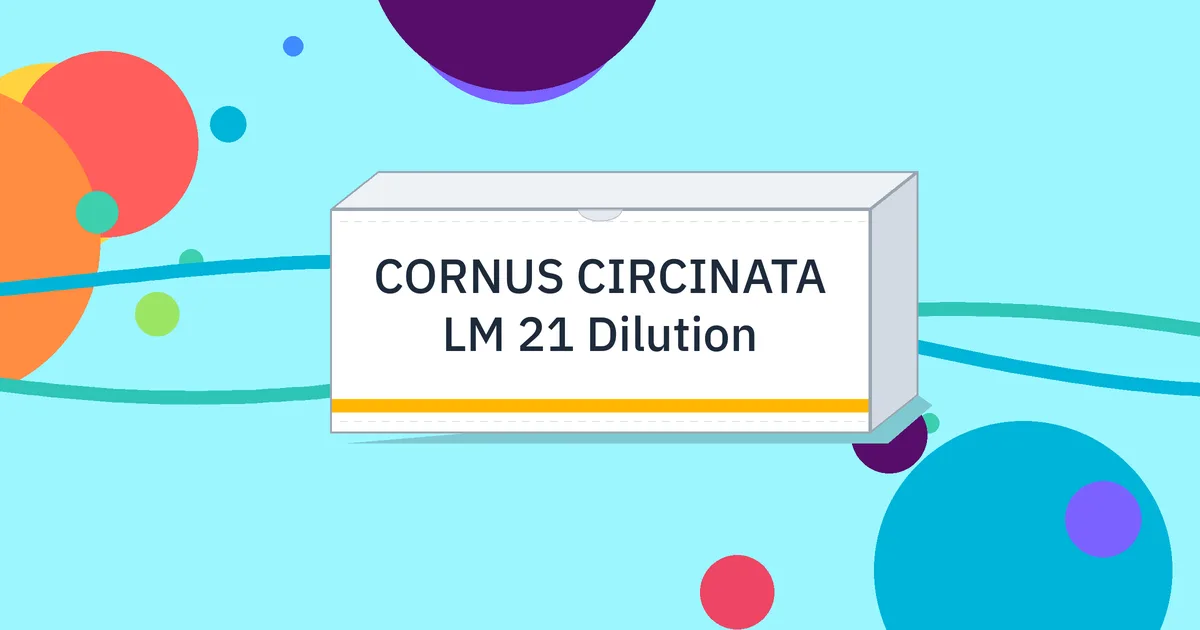Symbolbild: Packung mit der Aufschrift CORNUS CIRCINATA LM 21 Dilution (PZN 13452258) – Verfügbarkeit und Bezug in Apotheken in Frankfurt am Main