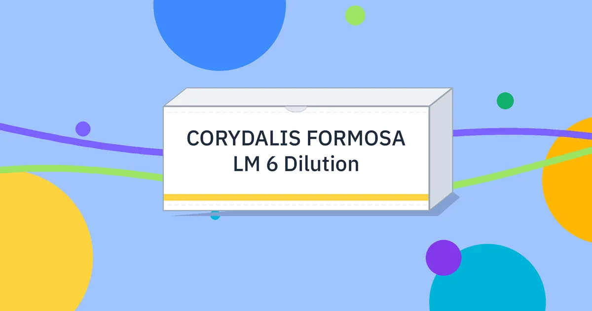 Symbolbild: Packung mit der Aufschrift CORYDALIS FORMOSA LM 6 Dilution (PZN 13453921) – Verfügbarkeit und Bezug in Apotheken in Frankfurt am Main