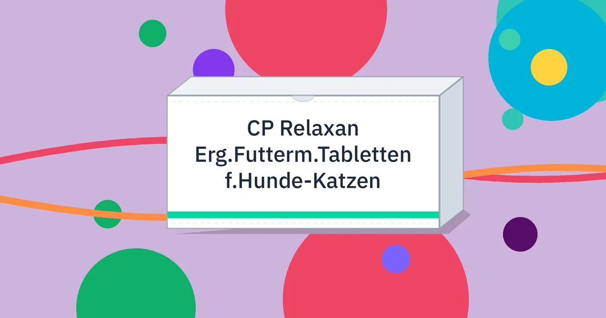 Symbolbild: Packung mit der Aufschrift CP Relaxan Erg.Futterm.Tabletten f.Hunde-Katzen (PZN 18132251) – Verfügbarkeit und Bezug in Apotheken in Frankfurt am Main