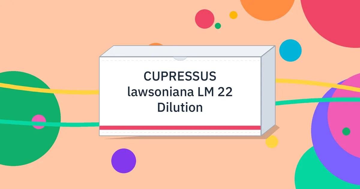Symbolbild: Packung mit der Aufschrift CUPRESSUS lawsoniana LM 22 Dilution (PZN 13457830) – Verfügbarkeit und Bezug in Apotheken in Frankfurt am Main