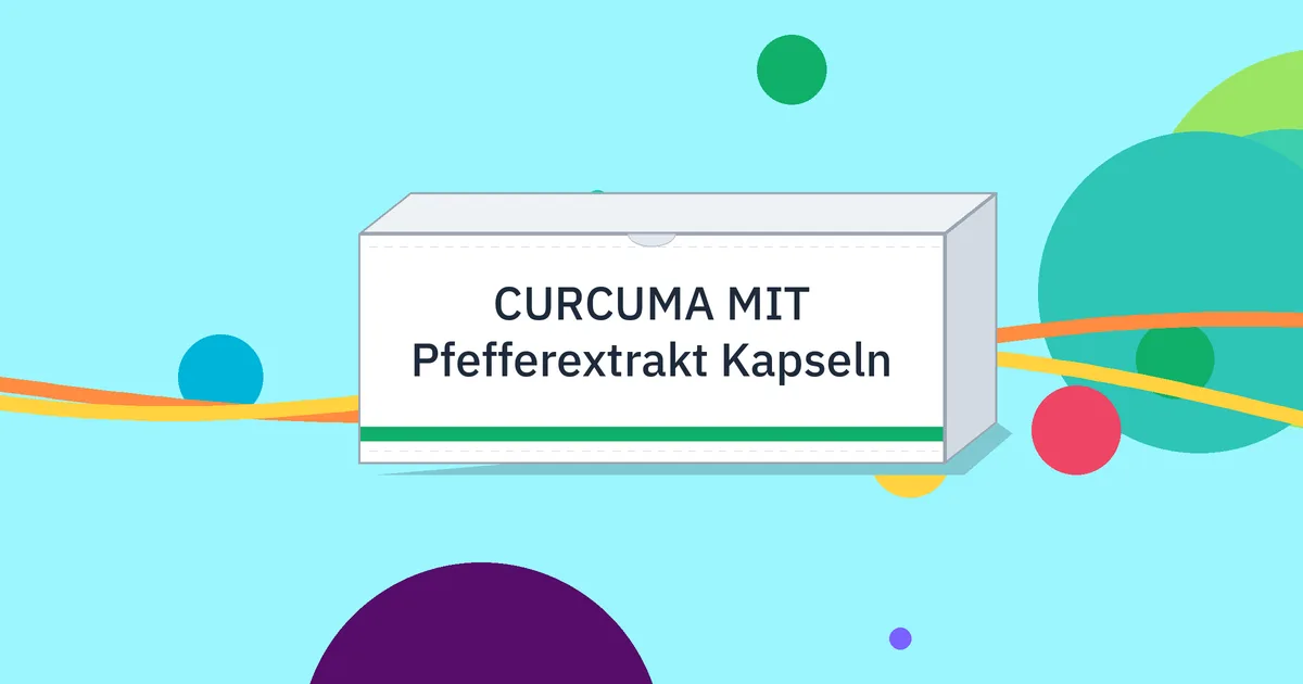 Symbolbild: Packung mit der Aufschrift CURCUMA MIT Pfefferextrakt Kapseln (PZN 18665421) – Verfügbarkeit und Bezug in Apotheken in Frankfurt am Main