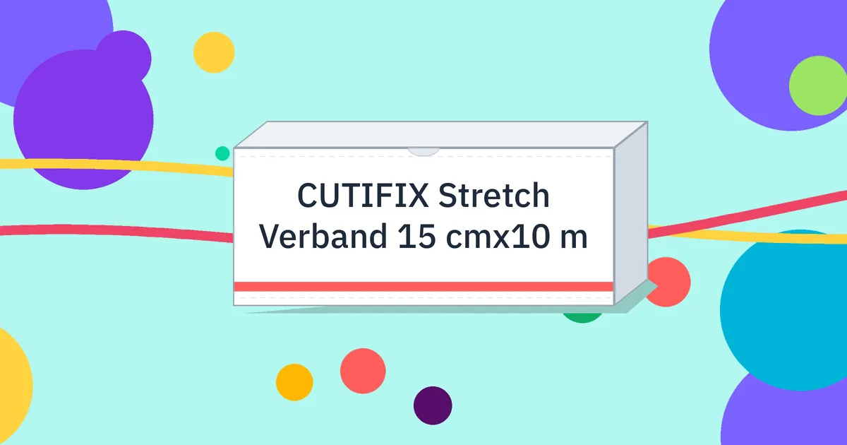Symbolbild: Packung mit der Aufschrift CUTIFIX Stretch Verband 15 cmx10 m (PZN 10275005) – Verfügbarkeit und Bezug in Apotheken in Frankfurt am Main
