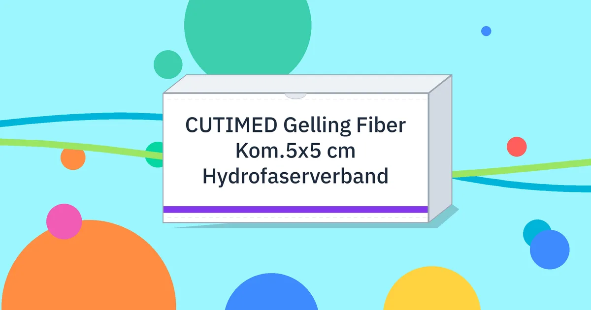 Symbolbild: Packung mit der Aufschrift CUTIMED Gelling Fiber Kom.5x5 cm Hydrofaserverband (PZN 19064787) – Verfügbarkeit und Bezug in Apotheken in Frankfurt am Main