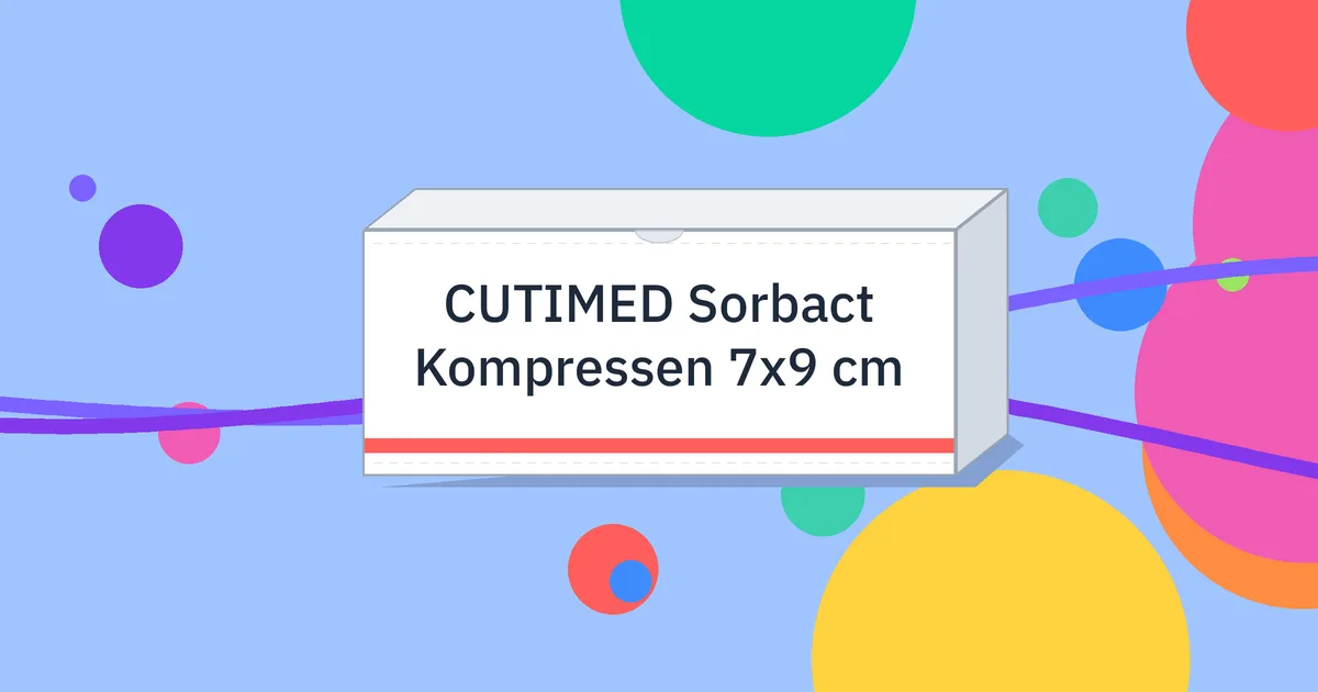 Symbolbild: Packung mit der Aufschrift CUTIMED Sorbact Kompressen 7x9 cm (PZN 17433967) – Verfügbarkeit und Bezug in Apotheken in Frankfurt am Main