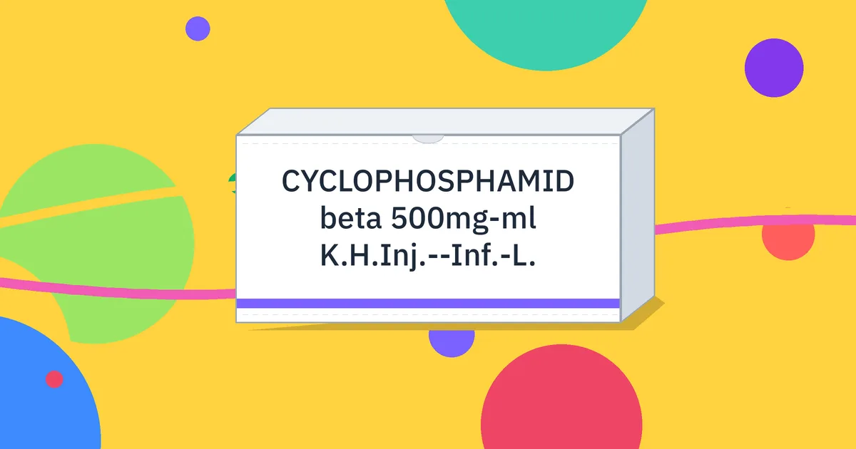 Symbolbild: Packung mit der Aufschrift CYCLOPHOSPHAMID beta 500mg-ml K.H.Inj.--Inf.-L. (PZN 08833113) – Verfügbarkeit und Bezug in Apotheken in Frankfurt am Main