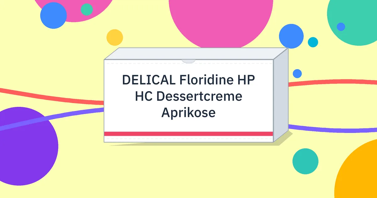 Symbolbild: Packung mit der Aufschrift DELICAL Floridine HP HC Dessertcreme Aprikose (PZN 16611272) – Verfügbarkeit und Bezug in Apotheken in Frankfurt am Main