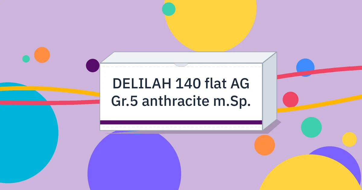 Symbolbild: Packung mit der Aufschrift DELILAH 140 flat AG Gr.5 anthracite m.Sp. (PZN 14247402) – Verfügbarkeit und Bezug in Apotheken in Frankfurt am Main