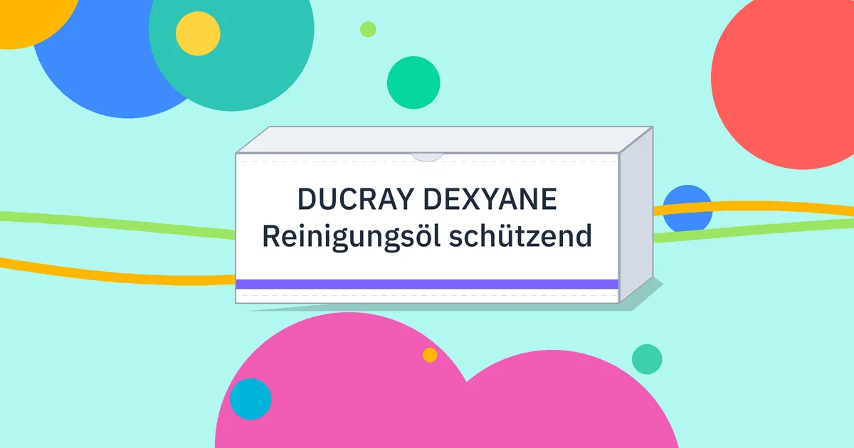 Symbolbild: Packung mit der Aufschrift DUCRAY DEXYANE Reinigungsöl schützend (PZN 14366621) – Verfügbarkeit und Bezug in Apotheken in Frankfurt am Main