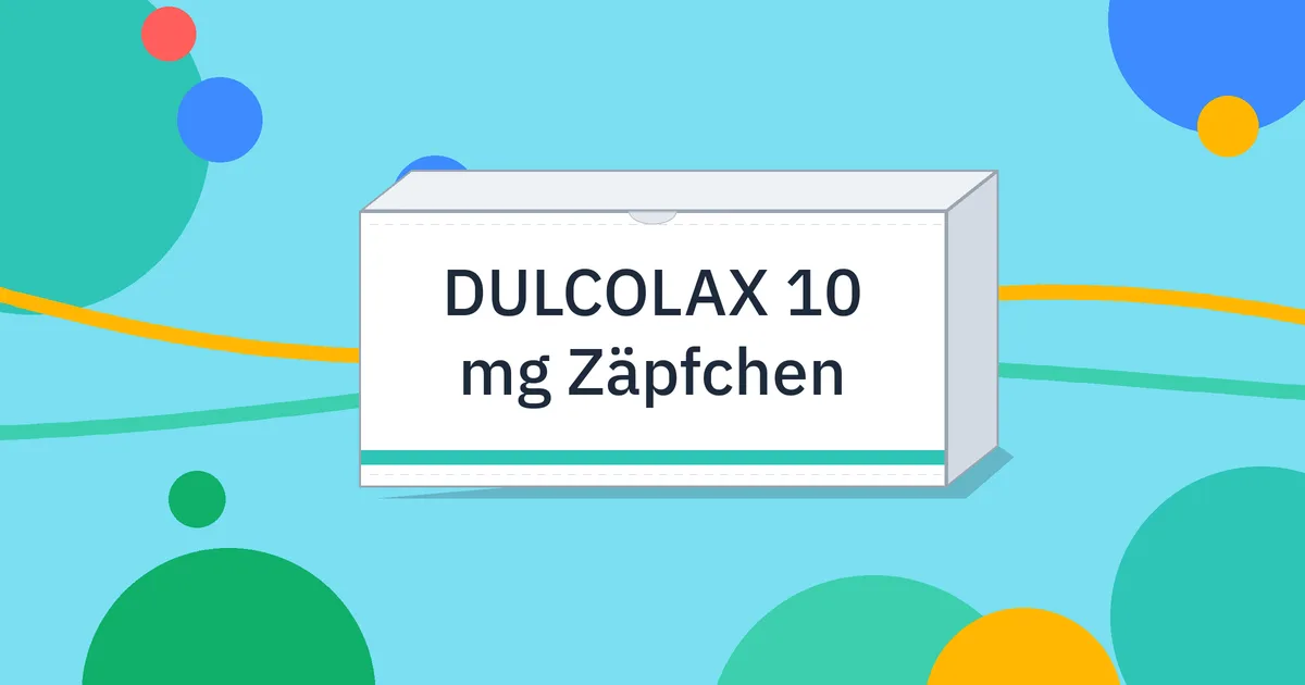 Symbolbild: Packung mit der Aufschrift DULCOLAX 10 mg Zäpfchen (PZN 07100845) – Verfügbarkeit und Bezug in Apotheken in Frankfurt am Main