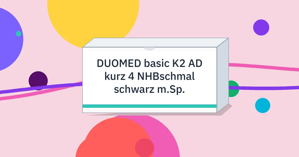 Symbolbild: Packung mit der Aufschrift DUOMED basic K2 AD kurz 4 NHBschmal schwarz m.Sp. (PZN 20907920) – Verfügbarkeit und Bezug in Apotheken in Frankfurt am Main