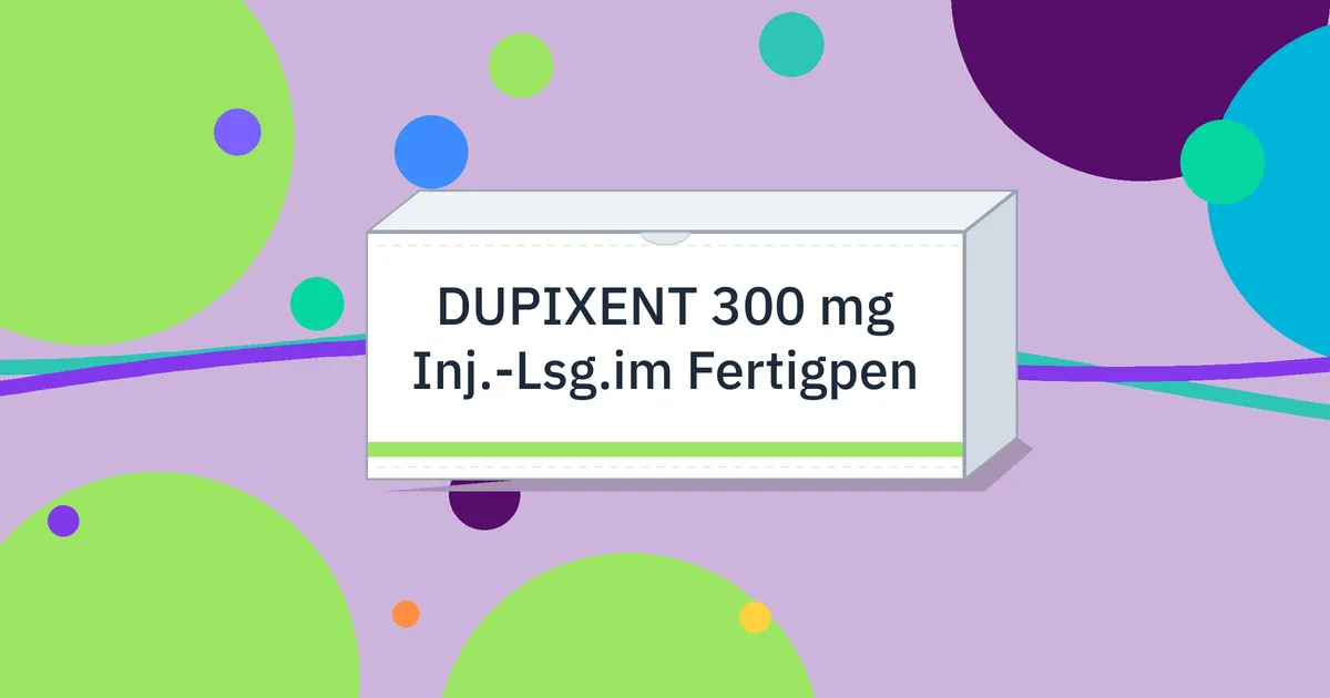 Symbolbild: Packung mit der Aufschrift DUPIXENT 300 mg Inj.-Lsg.im Fertigpen (PZN 19387237) – Verfügbarkeit und Bezug in Apotheken in Frankfurt am Main