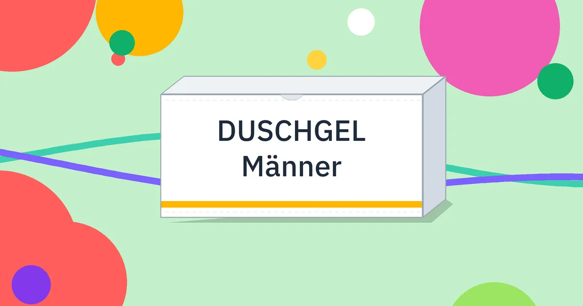 Symbolbild: Packung mit der Aufschrift DUSCHGEL Männer (PZN 17428050) – Verfügbarkeit und Bezug in Apotheken in Frankfurt am Main