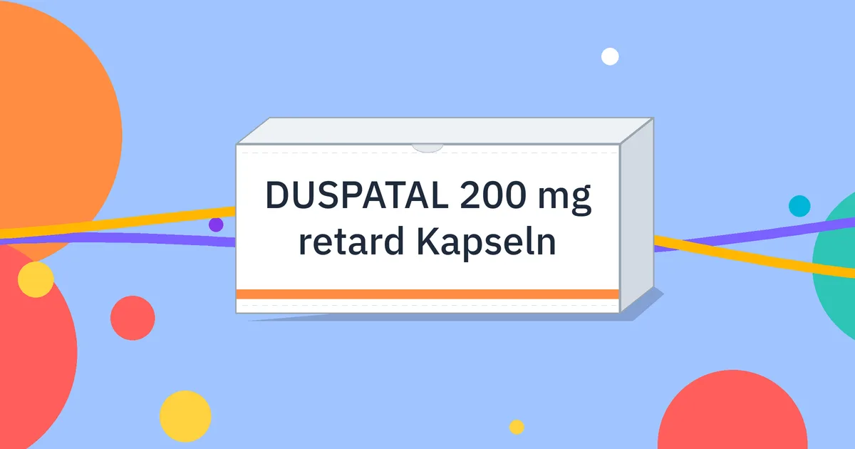 Symbolbild: Packung mit der Aufschrift DUSPATAL 200 mg retard Kapseln (PZN 00523264) – Verfügbarkeit und Bezug in Apotheken in Frankfurt am Main