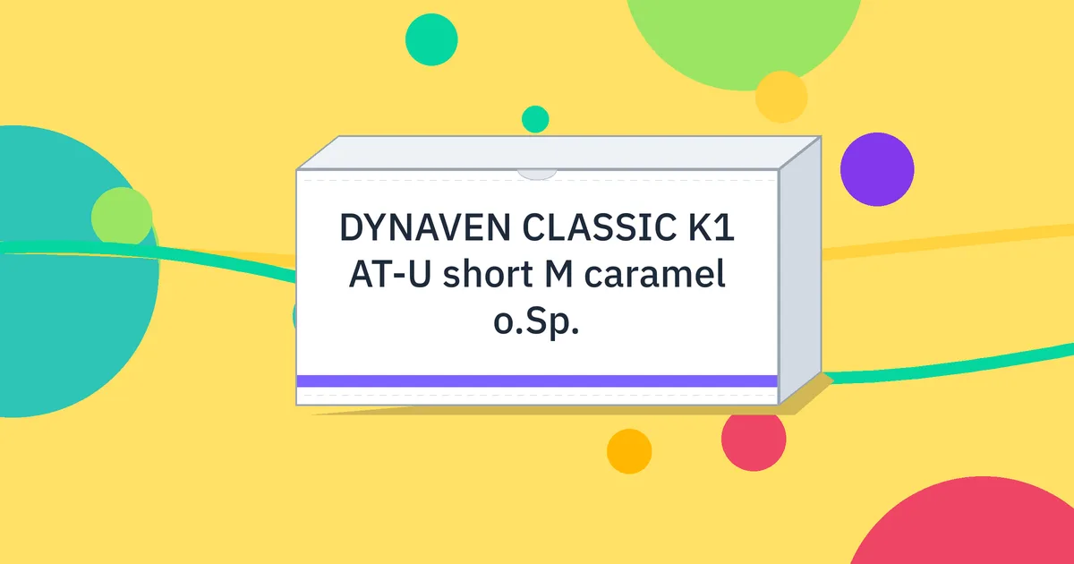 Symbolbild: Packung mit der Aufschrift DYNAVEN CLASSIC K1 AT-U short M caramel o.Sp. (PZN 18416675) – Verfügbarkeit und Bezug in Apotheken in Frankfurt am Main