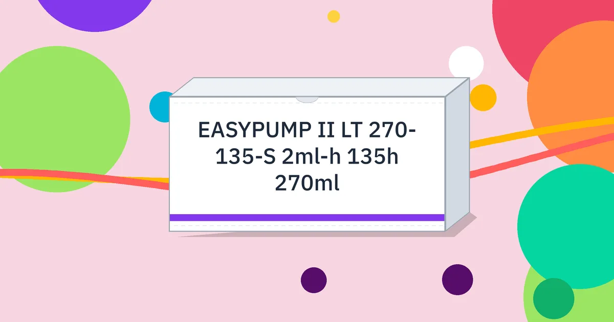 Symbolbild: Packung mit der Aufschrift EASYPUMP II LT 270-135-S 2ml-h 135h 270ml (PZN 20188307) – Verfügbarkeit und Bezug in Apotheken in Frankfurt am Main