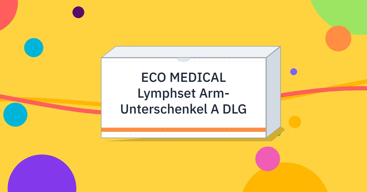 Symbolbild: Packung mit der Aufschrift ECO MEDICAL Lymphset Arm-Unterschenkel A DLG (PZN 12476742) – Verfügbarkeit und Bezug in Apotheken in Frankfurt am Main